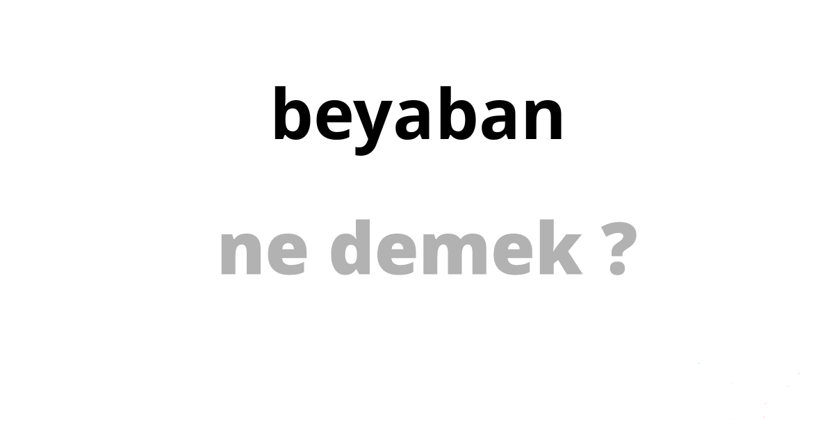 Beyaban Ne Demek? Cümle İçi Kullanımı ve Kökeni | Tozlu Mikrofon