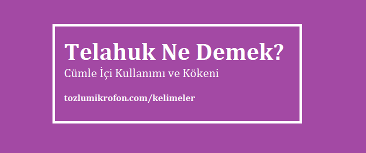 Telahuk Nedir? Ne Demek? Cümle İçi Kullanımı ve Kökeni? | Tozlu Mikrofon