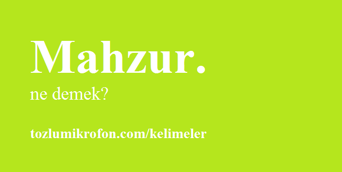 Mahzur Nedir? Ne Demek? Cümle İçi Kullanımı ve Kökeni? | Tozlu Mikrofon
