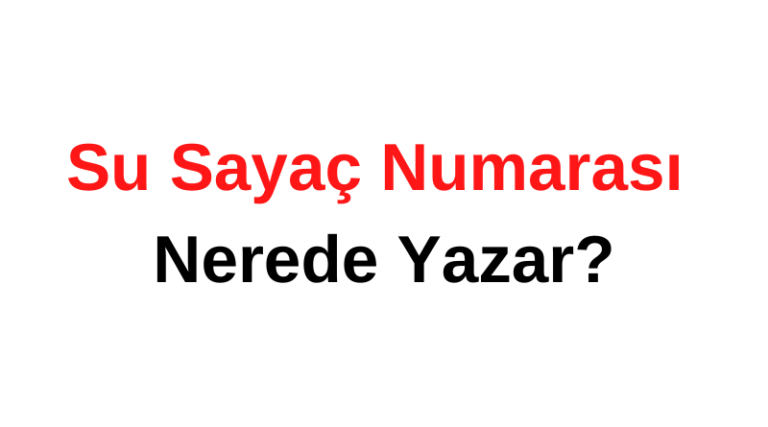 Su Sayaç Numarası Nerede Yazar? | Tozlu Mikrofon